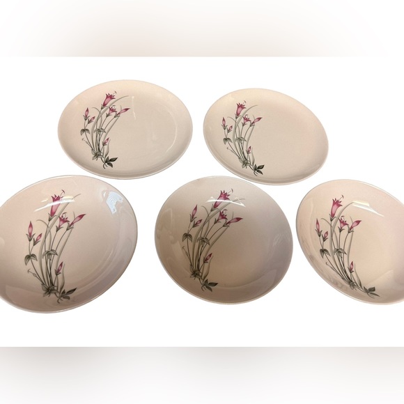 Kitchen | Pink Wind Blown Pattern Crooksville Mcm Vintage Rare 195s ...